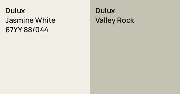 Dulux Jasmine White vs. Dulux Valley Rock comparison