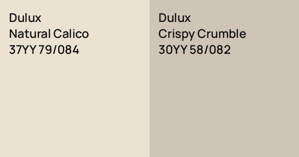 Dulux Natural Calico vs. Dulux Crispy Crumble comparison