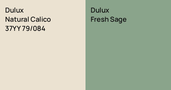 Dulux Natural Calico vs. Dulux Fresh Sage comparison