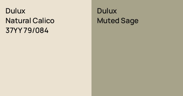 Dulux Natural Calico vs. Dulux Muted Sage comparison