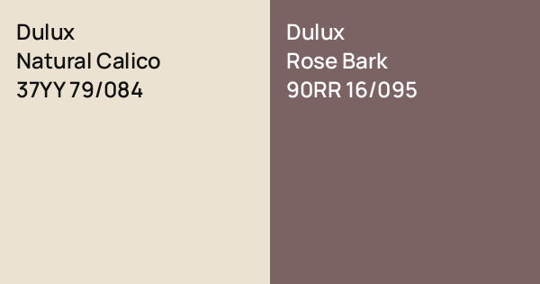 Dulux Natural Calico vs. Dulux Rose Bark comparison