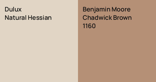 Dulux Natural Hessian vs. Benjamin Moore Chadwick Brown comparison