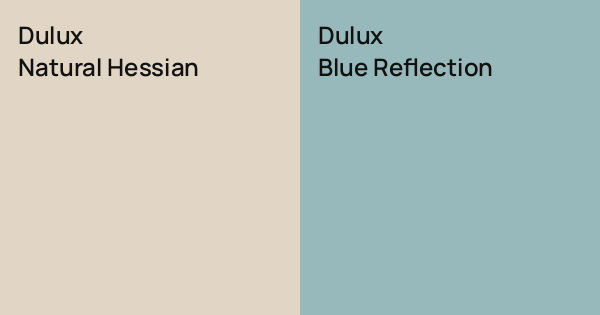 Dulux Natural Hessian vs. Dulux Blue Reflection comparison