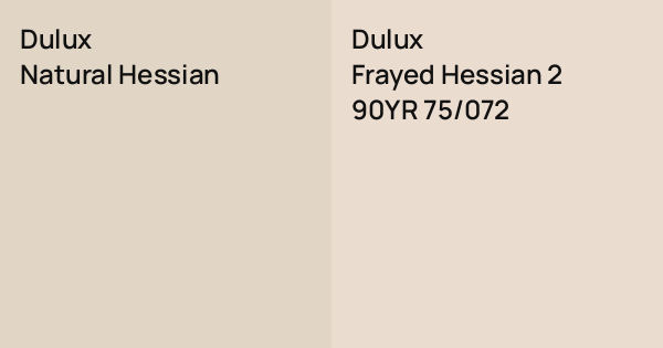 Dulux Natural Hessian vs. Dulux Frayed Hessian 2 comparison