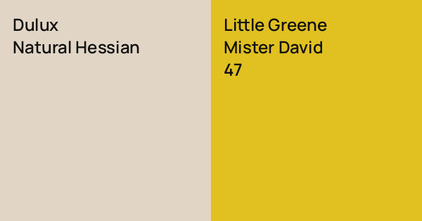 Dulux Natural Hessian vs. Little Greene Mister David comparison