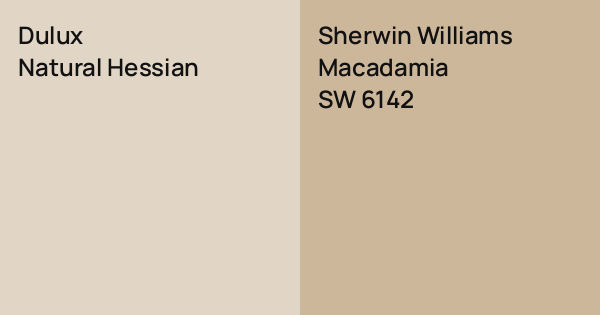 Dulux Natural Hessian vs. Sherwin Williams Macadamia comparison