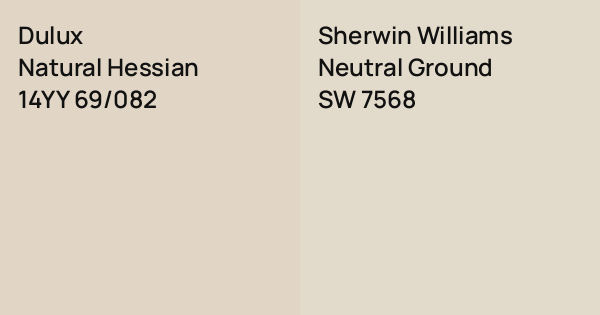 Dulux Natural Hessian vs. Sherwin Williams Neutral Ground comparison