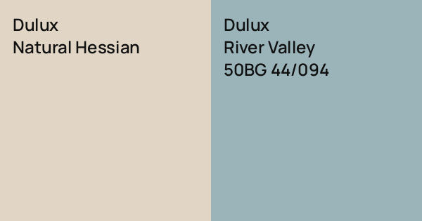 Dulux Natural Hessian vs. Dulux River Valley comparison
