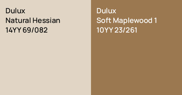 Dulux Natural Hessian vs. Dulux Soft Maplewood 1 comparison
