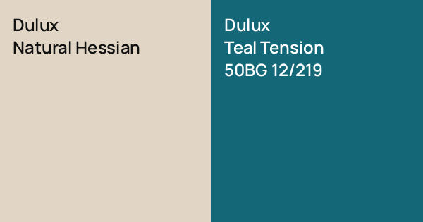 Dulux Natural Hessian vs. Dulux Teal Tension comparison