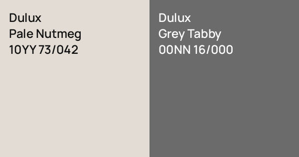 Dulux Pale Nutmeg vs. Dulux Grey Tabby comparison