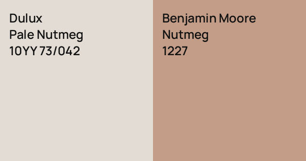 Dulux Pale Nutmeg vs. Benjamin Moore Nutmeg comparison