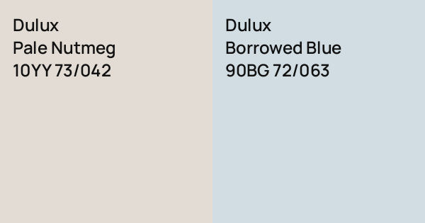 Dulux Pale Nutmeg vs. Dulux Borrowed Blue comparison