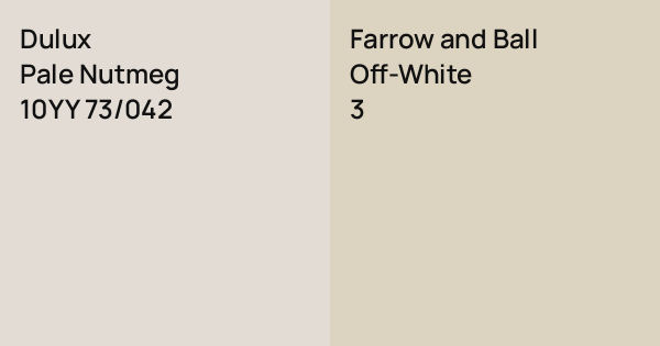Dulux Pale Nutmeg vs. Farrow and Ball Off-White comparison