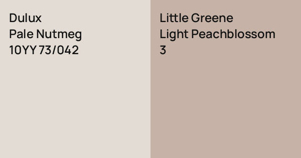 Dulux Pale Nutmeg vs. Little Greene Light Peachblossom comparison
