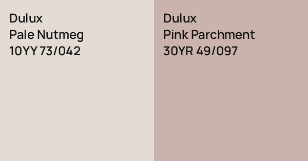 Dulux Pale Nutmeg vs. Dulux Pink Parchment comparison