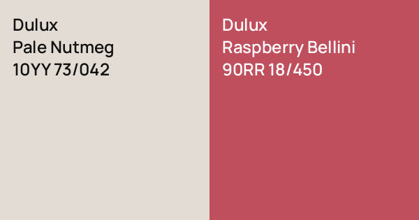 Dulux Pale Nutmeg vs. Dulux Raspberry Bellini comparison