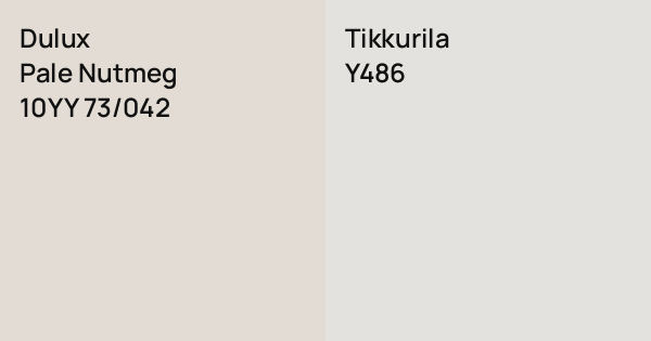 Dulux Pale Nutmeg vs. Tikkurila Y486 comparison