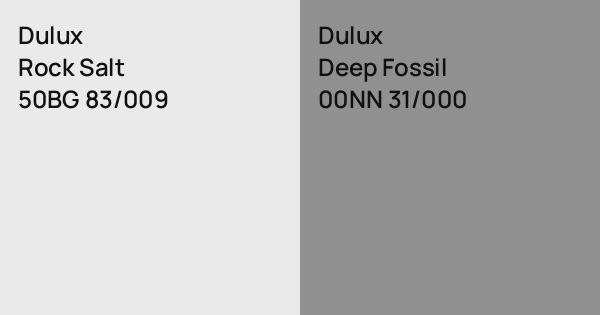 Dulux Rock Salt vs. Dulux Deep Fossil comparison