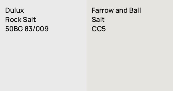 Dulux Rock Salt vs. Farrow and Ball Salt comparison
