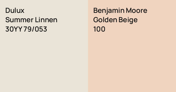 Dulux Summer Linnen vs. Benjamin Moore Golden Beige comparison