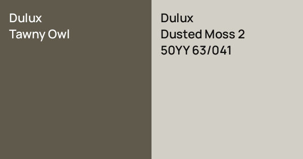 Dulux Tawny Owl vs. Dulux Dusted Moss 2 comparison