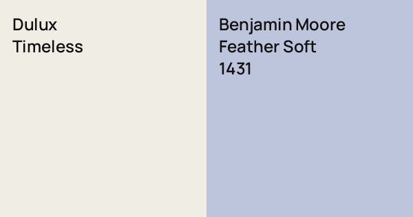 Dulux Timeless vs. Benjamin Moore Feather Soft comparison