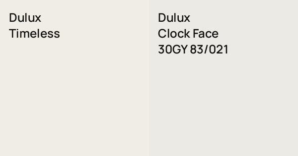 Dulux Timeless vs. Dulux Clock Face comparison
