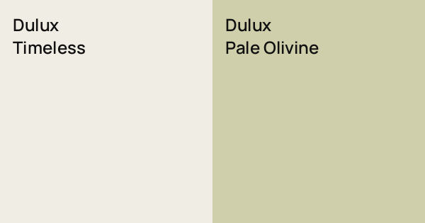 Dulux Timeless vs. Dulux Pale Olivine comparison