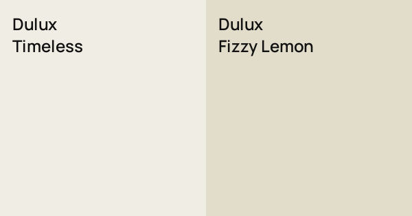 Dulux Timeless vs. Dulux Fizzy Lemon comparison