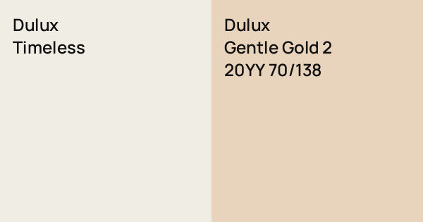 Dulux Timeless vs. Dulux Gentle Gold 2 comparison