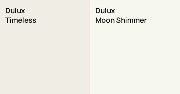 Dulux Timeless vs. Dulux Moon Shimmer comparison