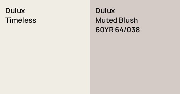 Dulux Timeless vs. Dulux Muted Blush comparison