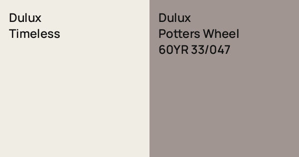 Dulux Timeless vs. Dulux Potters Wheel comparison