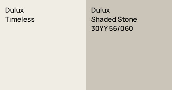 Dulux Timeless vs. Dulux Shaded Stone comparison
