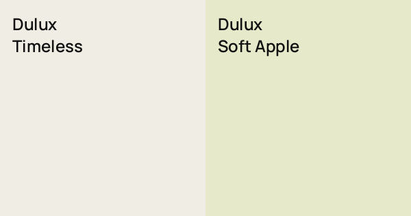 Dulux Timeless vs. Dulux Soft Apple comparison