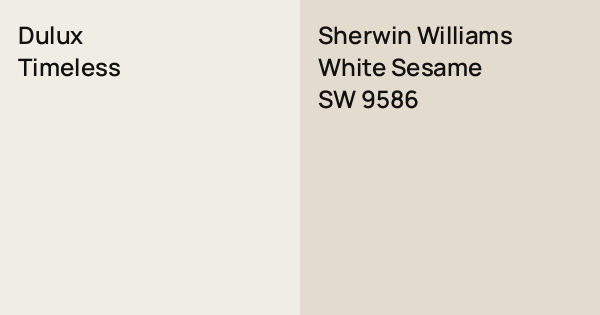 Dulux Timeless vs. Sherwin Williams White Sesame comparison