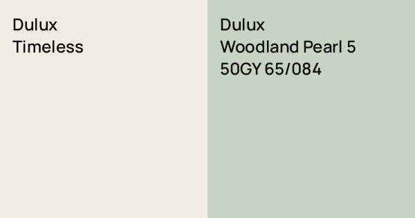 Dulux Timeless vs. Dulux Woodland Pearl 5 comparison