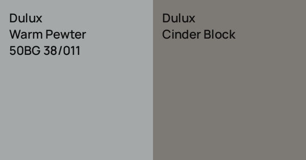 Dulux Warm Pewter vs. Dulux Cinder Block comparison