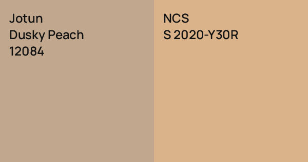 Jotun Dusky Peach vs. NCS S 2020-Y30R comparison