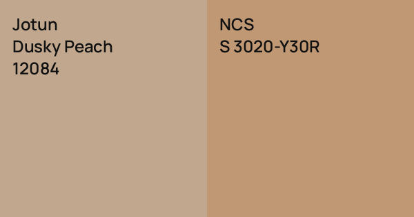 Jotun Dusky Peach vs. NCS S 3020-Y30R comparison