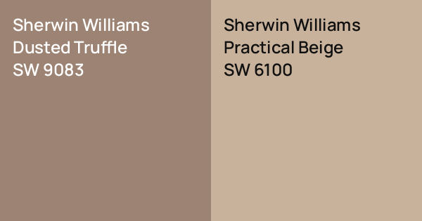 Sherwin Williams Dusted Truffle vs. Sherwin Williams Practical Beige ...