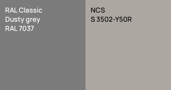 RAL Classic Dusty grey vs. NCS S 3502-Y50R comparison