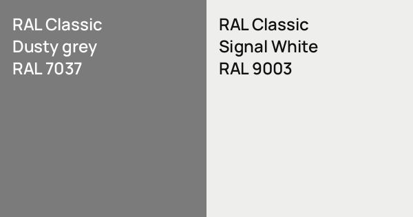 RAL Classic Dusty grey vs. RAL Classic Signal White comparison