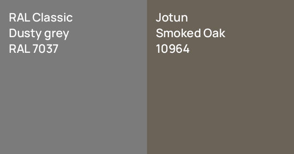 RAL Classic Dusty grey vs. Jotun Smoked Oak comparison