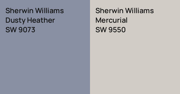 Sherwin Williams Dusty Heather vs. Sherwin Williams Mercurial comparison