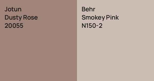 Jotun Dusty Rose vs. Behr Smokey Pink comparison