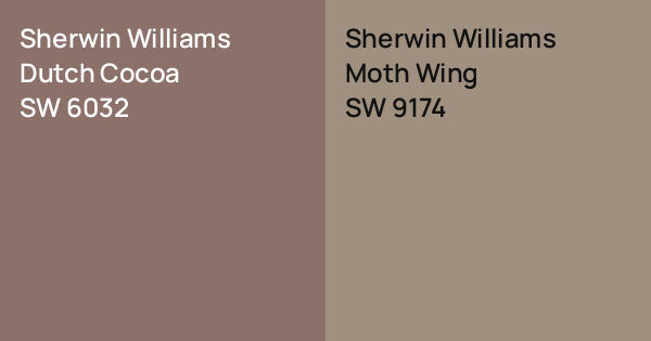 Sherwin Williams Dutch Cocoa vs. Sherwin Williams Moth Wing comparison