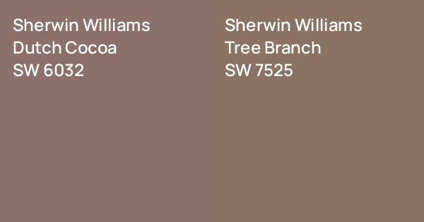 Sherwin Williams Dutch Cocoa vs. Sherwin Williams Tree Branch comparison