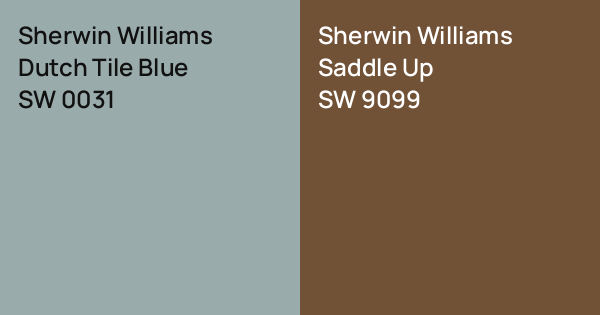 Sherwin Williams Dutch Tile Blue vs. Sherwin Williams Saddle Up comparison